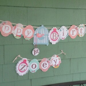 Birdcage Banner. Bird Theme Garland. Birthday Decor. Vintage Style ...