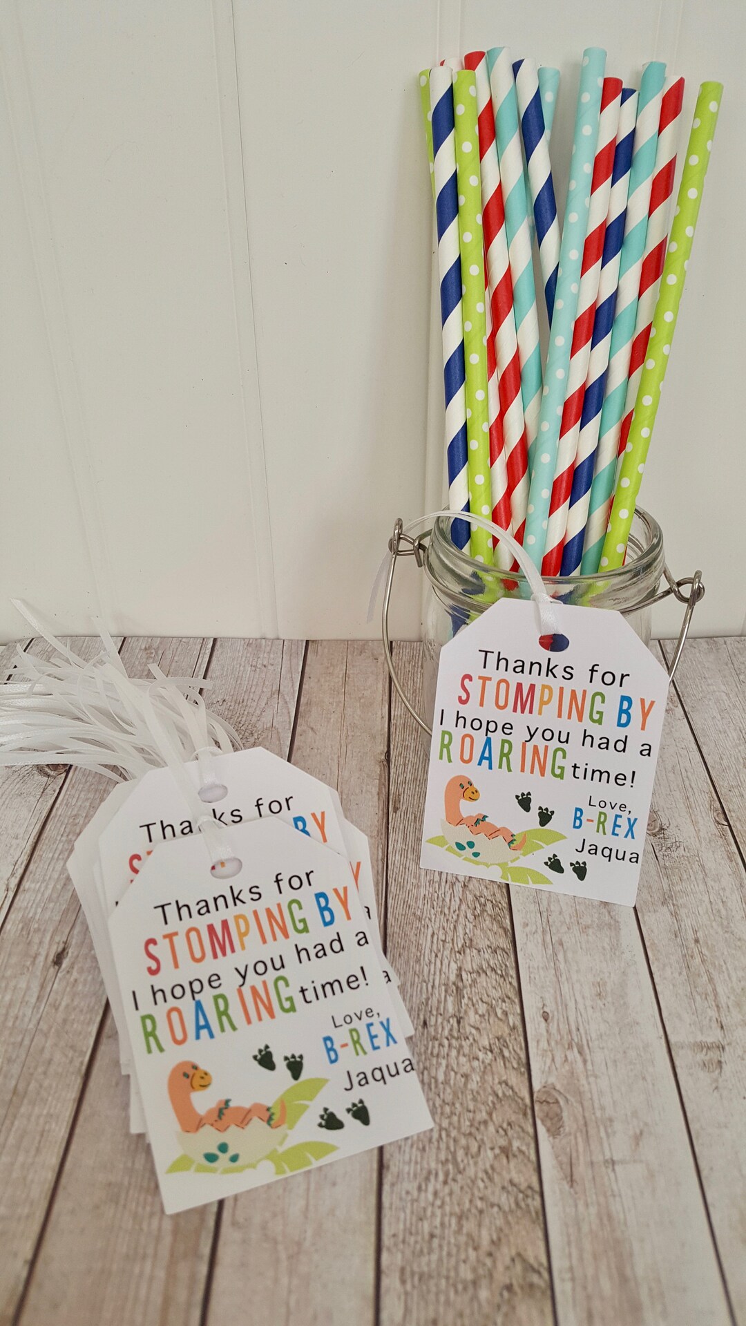 Dinosaur Favor Tags, Dinosaur Party Thank You Tags, 12 Count, Dino ...