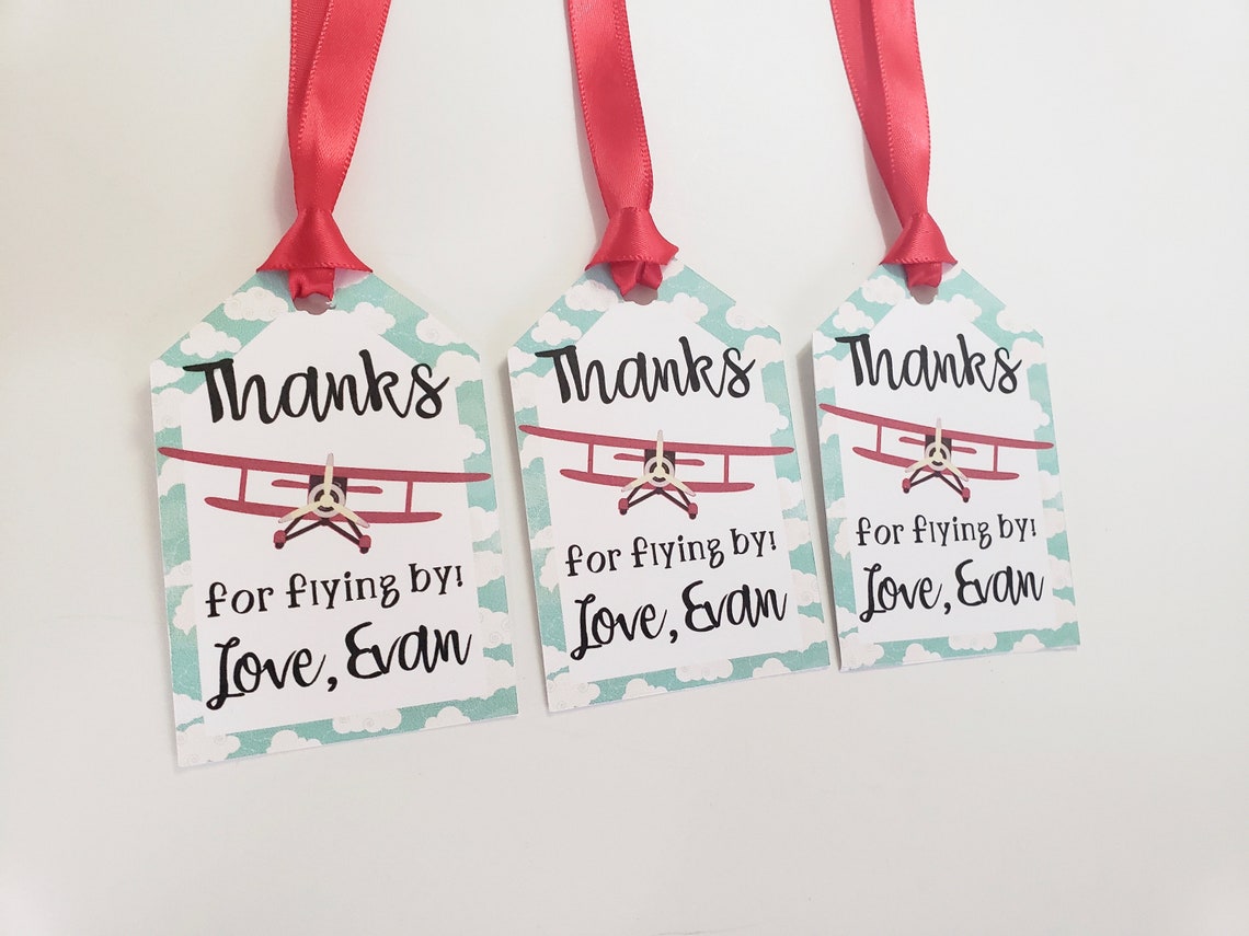 Vintage Airplane Favor Tags. Set of 12. Vintage Plane Party Decor ...
