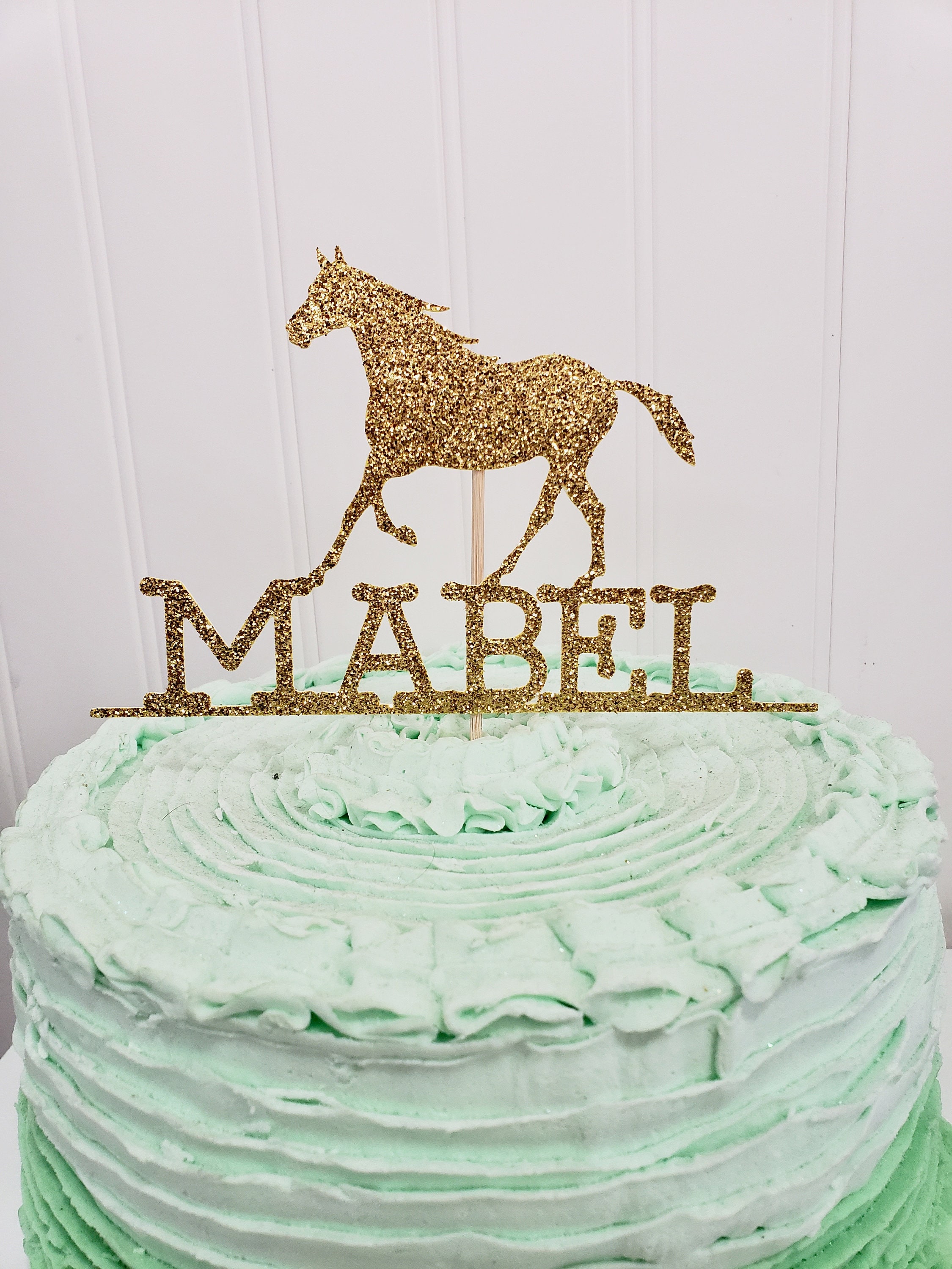 Topper de pastel de caballo. Decoración personalizada de - Etsy México