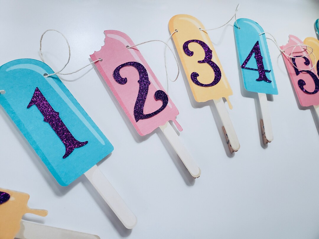 Popsicle First Birthday Photo Banner: 12 Month Picture Garland - Etsy