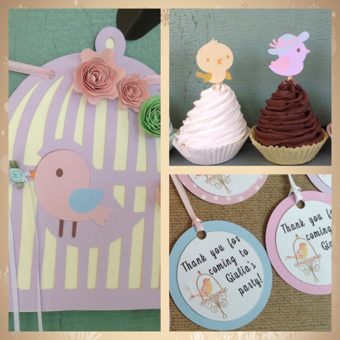 Bird Birthday Party Set Birdy Banner Birdcage Party Theme | Etsy