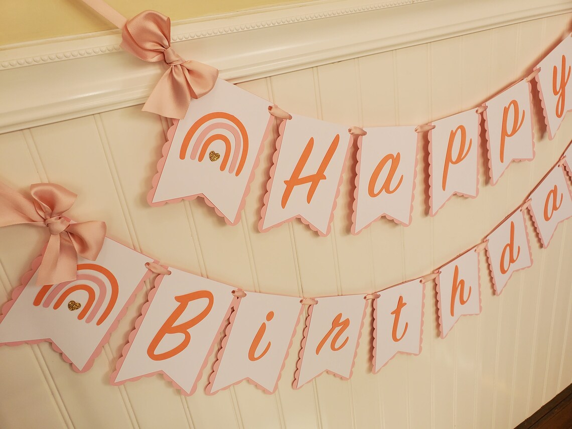 Boho Rainbow Banner. Boho Happy Birthday Garland. Boho Rainbow - Etsy