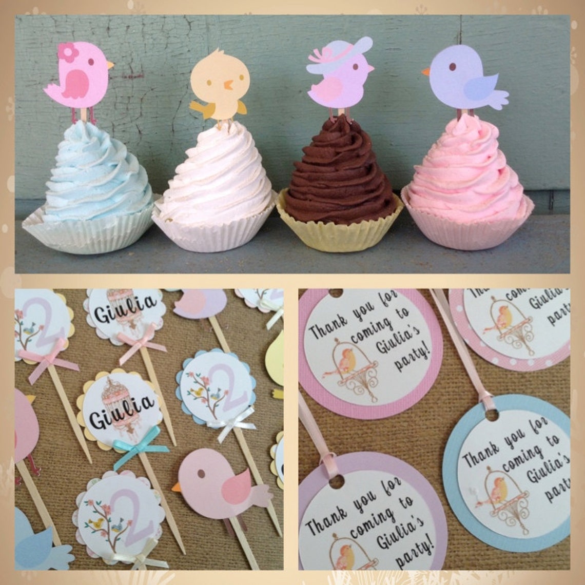 Bird Birthday Party Set Birdy Banner Birdcage Party Theme | Etsy