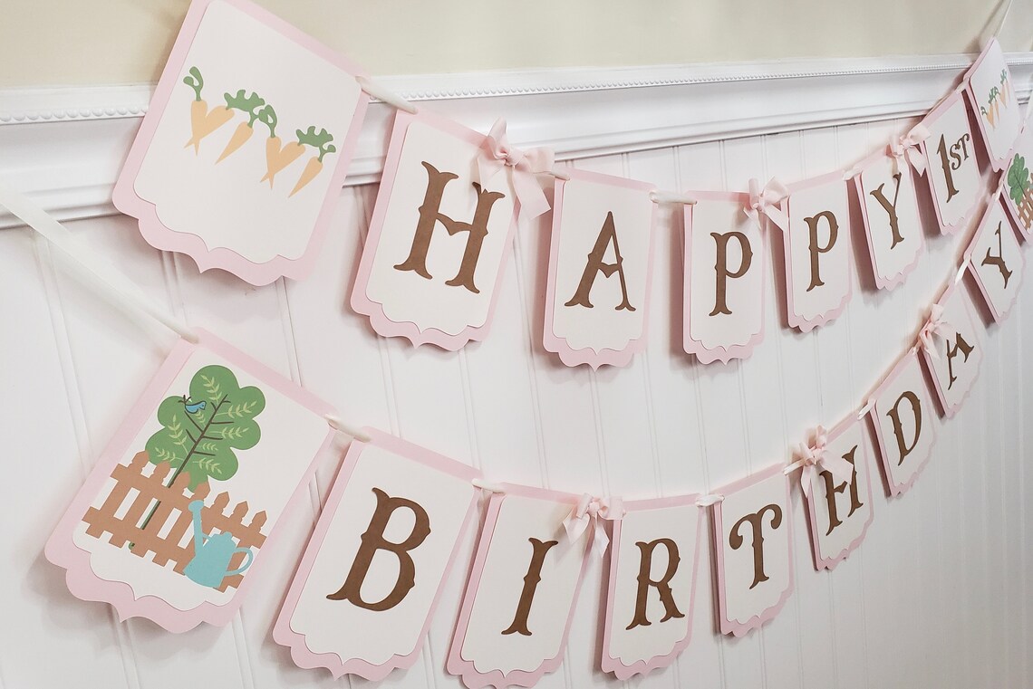 Rabbit Banner. Rabbit Birthday Banner. Bunny Garland. | Etsy