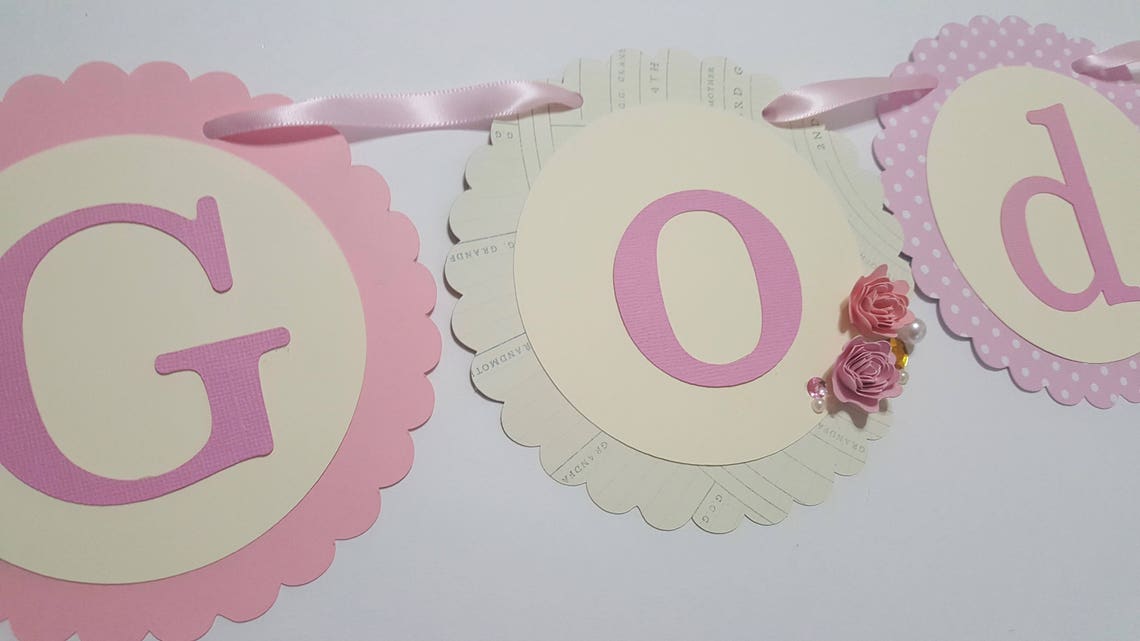 God Bless Banner. Custom Colors. Christening Party - Etsy