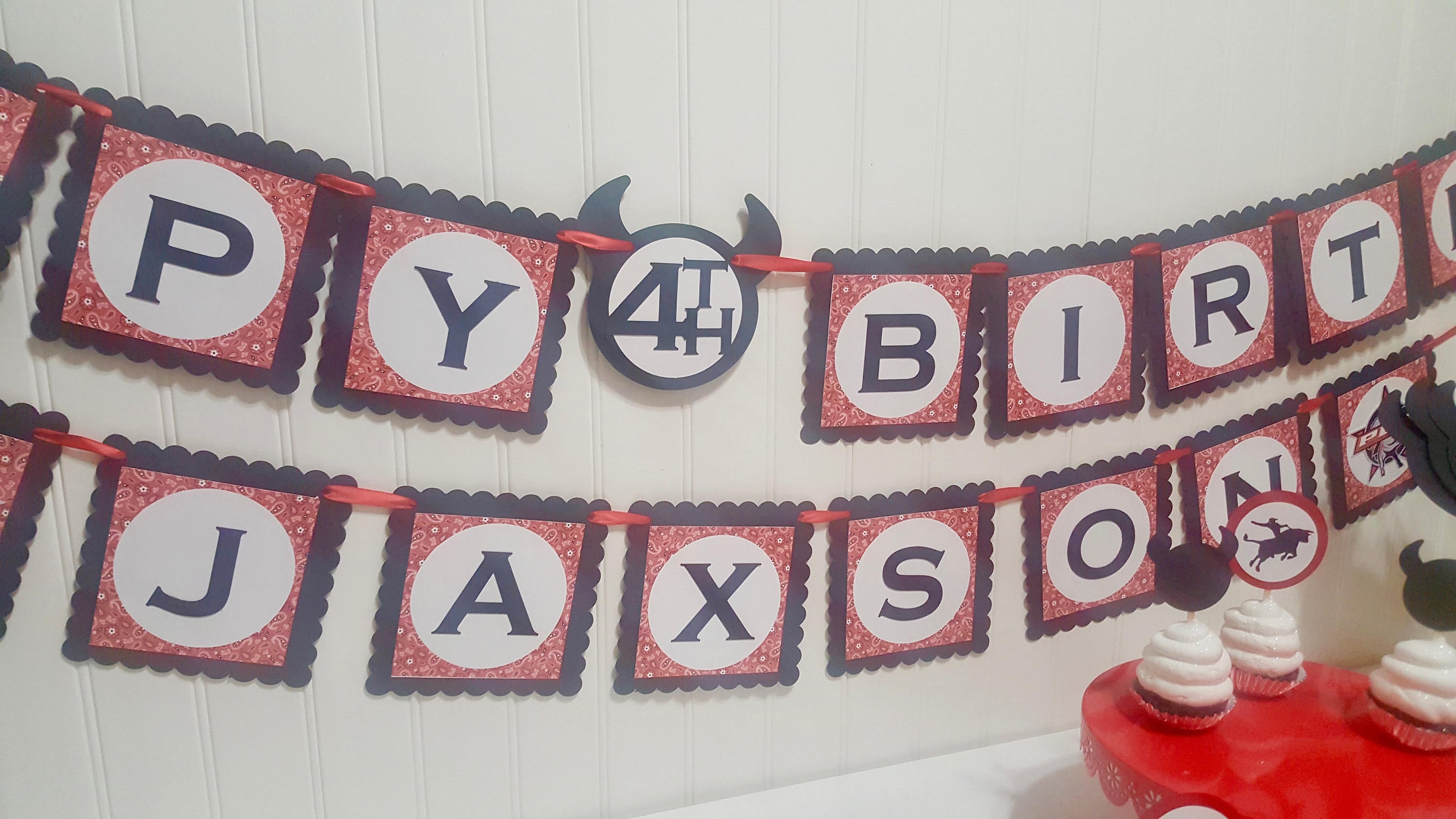 Bull Birthday Banner. Rodeo Banner. Bull Rider Birthday | Etsy