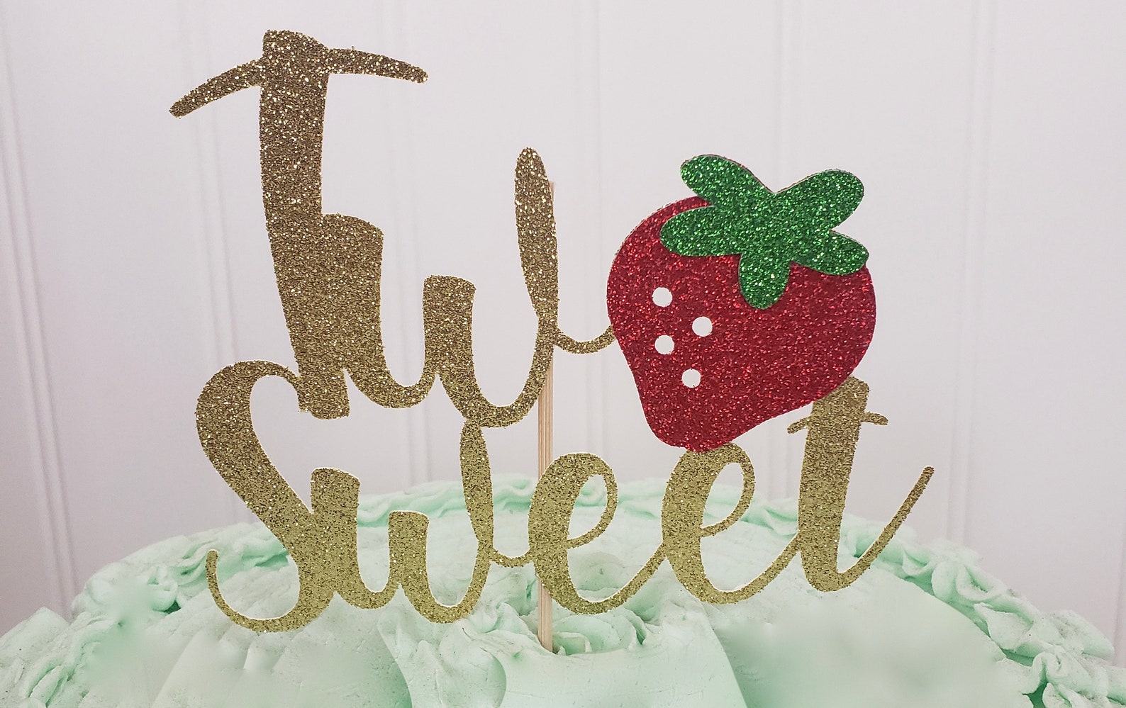 Two Sweet Cake Topper. Strawberry Cake Topper. Smash Cake - Etsy