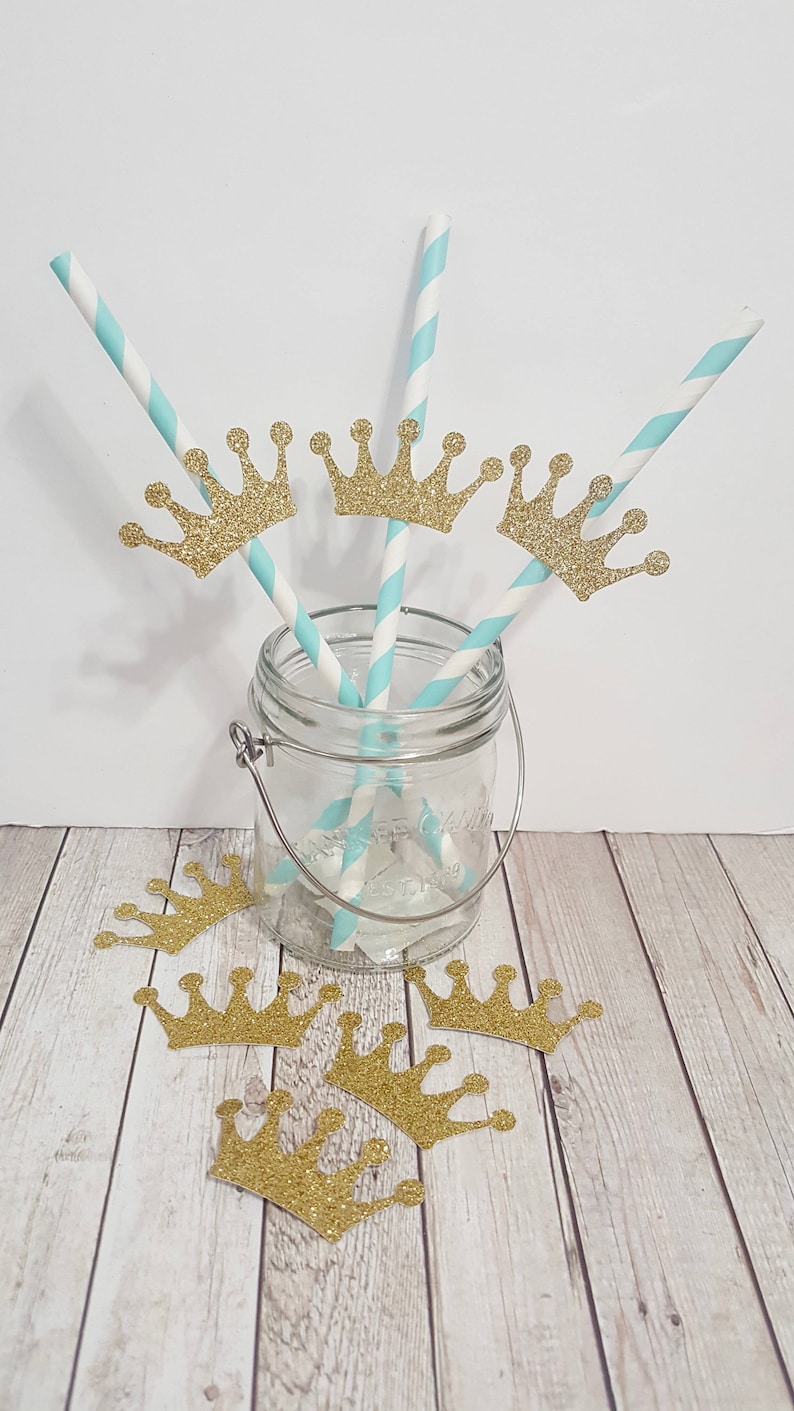 Prince Crown Paper Straws Drinking Straws Tableware Gold - Etsy