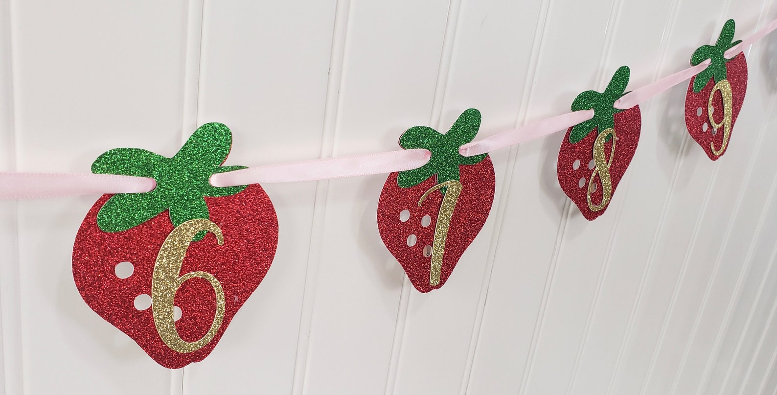 Strawberry Photo Banner. Handcrafted Strawberry Garland. | Etsy