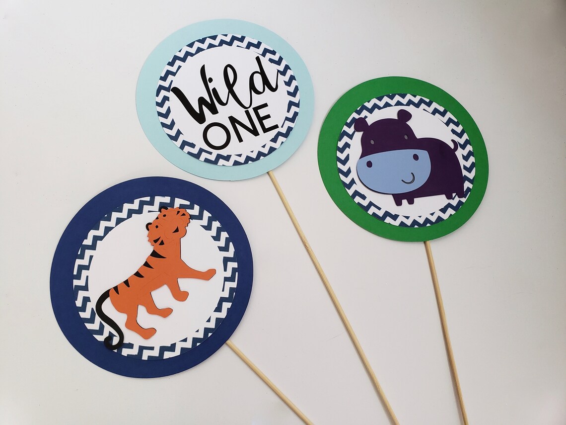 Wild One Centerpieces. Set of 3. Safari Centerpieces. Animal Party ...