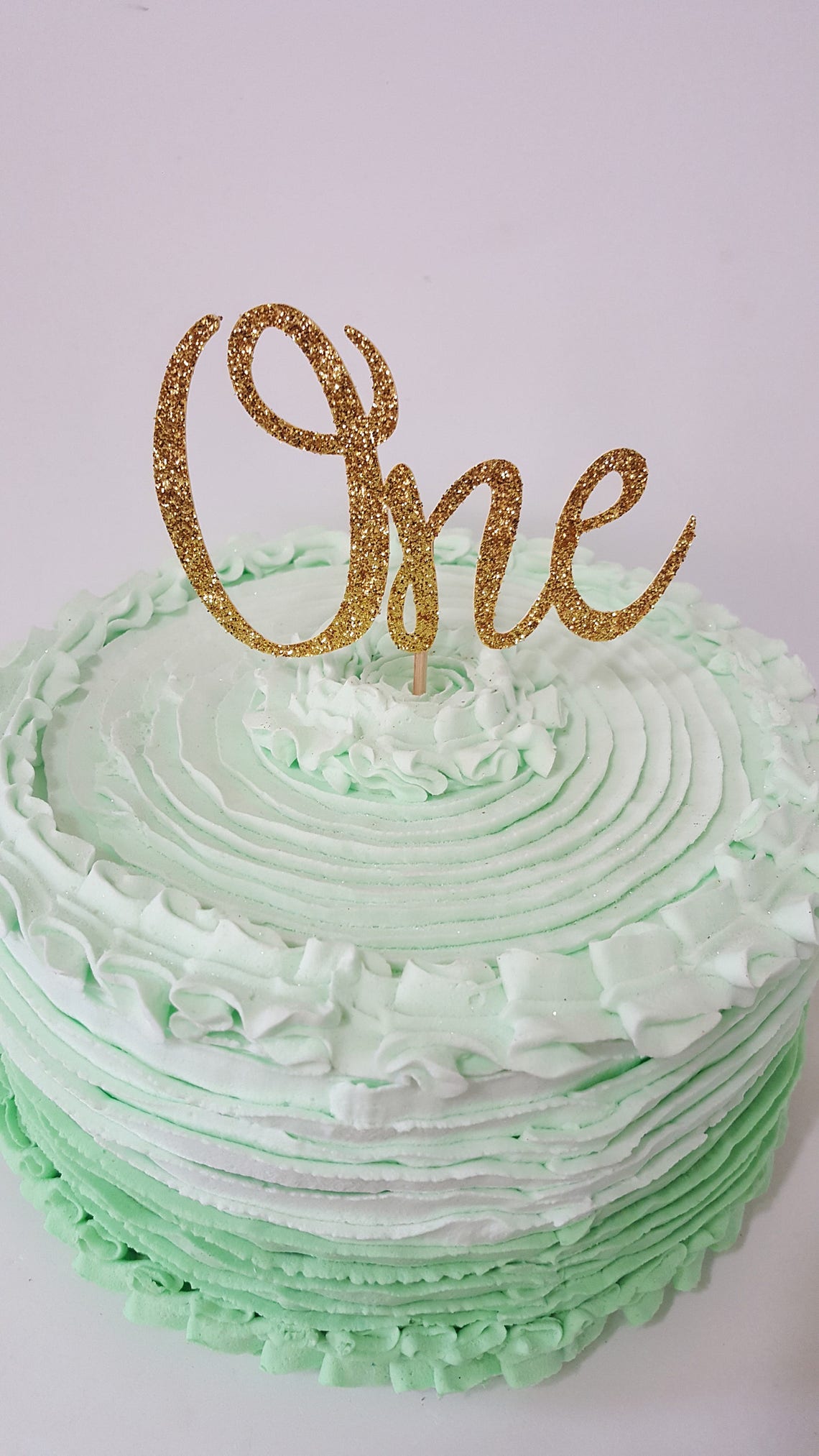 Gold Glitter ONE Cake Topper in Script Font Silver 1st First - Etsy