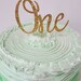 Gold Glitter ONE Cake Topper in Script Font Silver 1st First - Etsy
