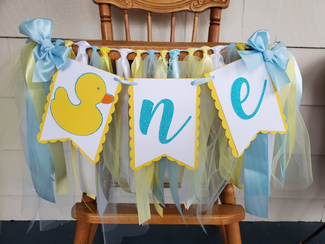 Rubber Duck High Chair Banner. ONE Banner. First Birthday Garland ...