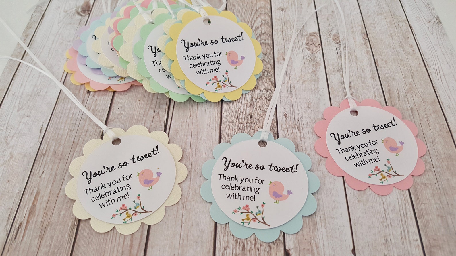 Bird Favor Tags. Set of 12. You're so Tweet. Bird Party | Etsy