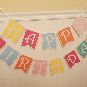 Rainbow Birthday Banner. Rainbow Garland. Bright Colors Rainbow Party ...