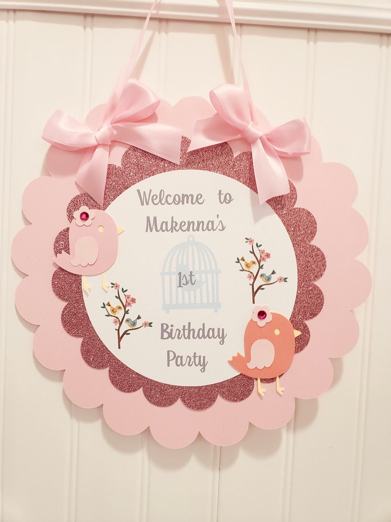 Bird Door Sign Birdy Welcome Birdie Theme Party Decor | Etsy