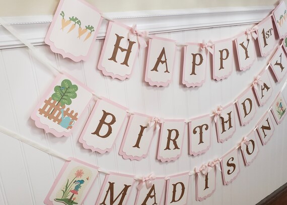 Rabbit Banner. Rabbit Birthday Banner. Bunny Garland. - Etsy