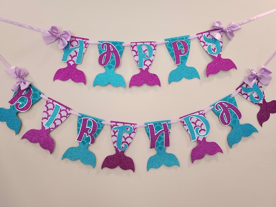 Purple Mermaid Tail Banner