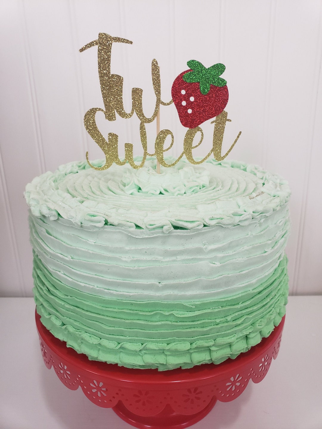 Two Sweet Cake Topper. Strawberry Cake Topper. Smash Cake Topper ...