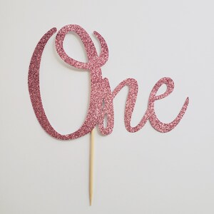 Gold Glitter ONE Cake Topper in Script Font Silver 1st First Birthday ...