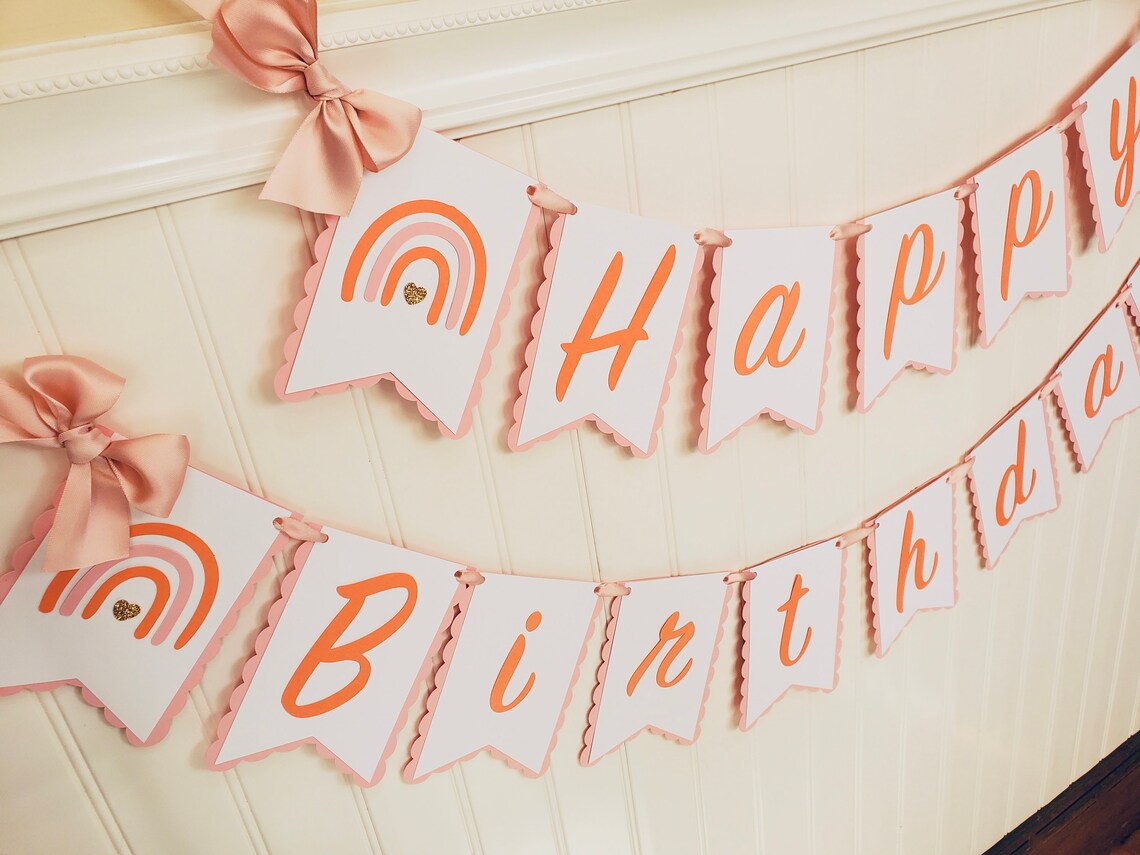 Boho Rainbow Banner. Boho Happy Birthday Garland. Boho Rainbow - Etsy