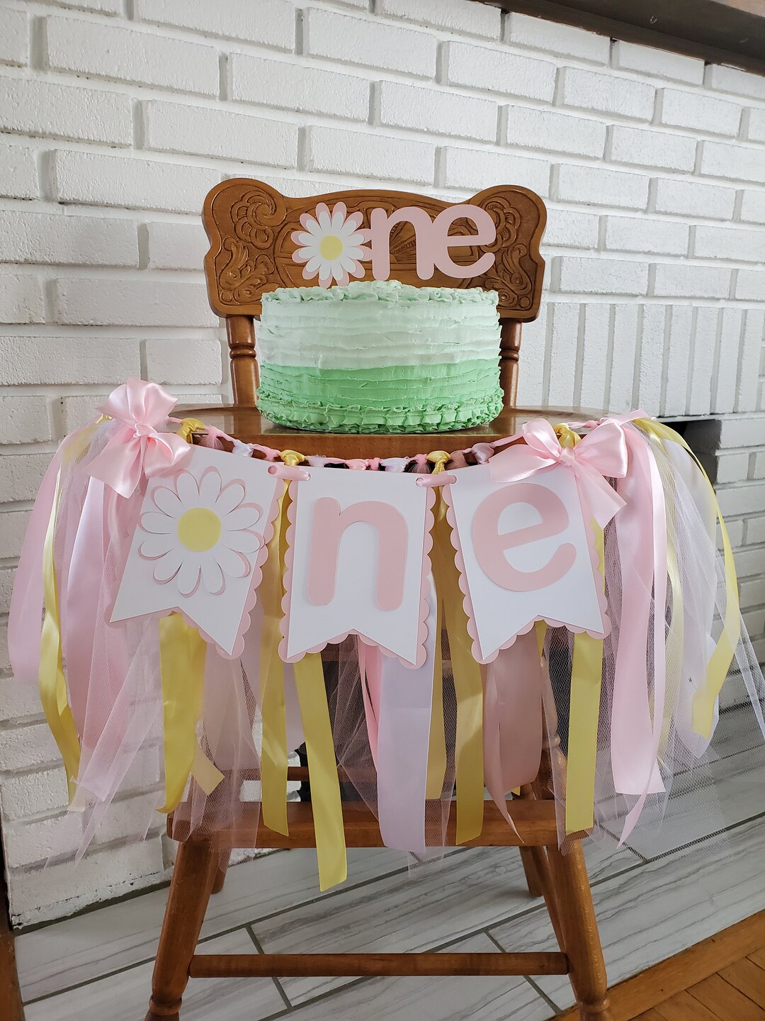 Daisy High Chair Banner. ONE Banner. Daisy Garland. Daisy Party ...