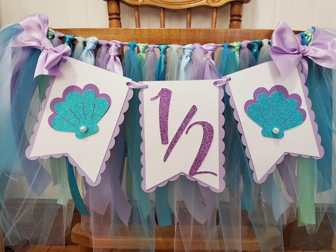 Seashell Half Birthday High Chair Banner: Under the Sea Decor - Etsy