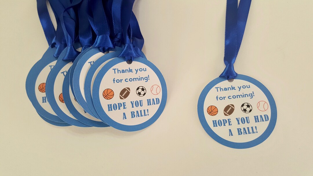 Sports Favor Tags: All Star Thank You, Custom Colors (12 Count) - Etsy