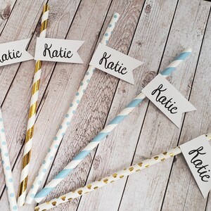 Personalized Name Straws. Set of 10. Custom Name Straws. Party ...