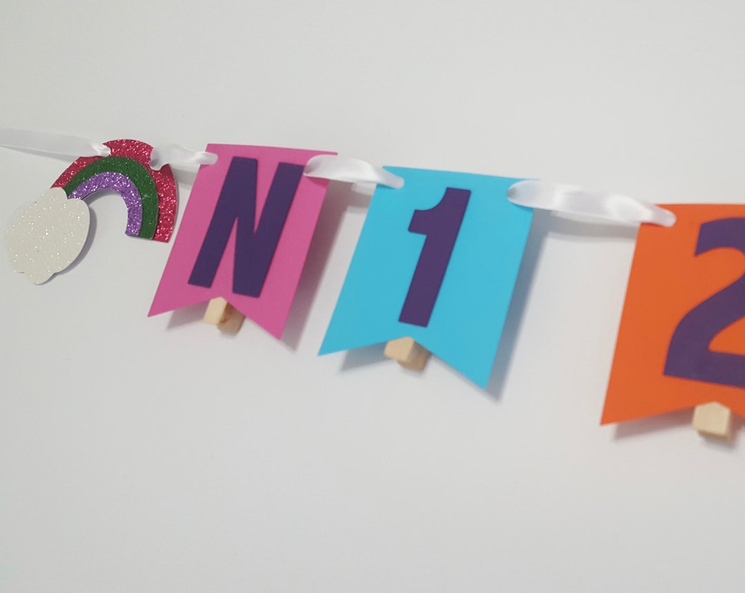 Rainbow Photo Banner, One Year Picture Sign, Newborn to 12 Months ...