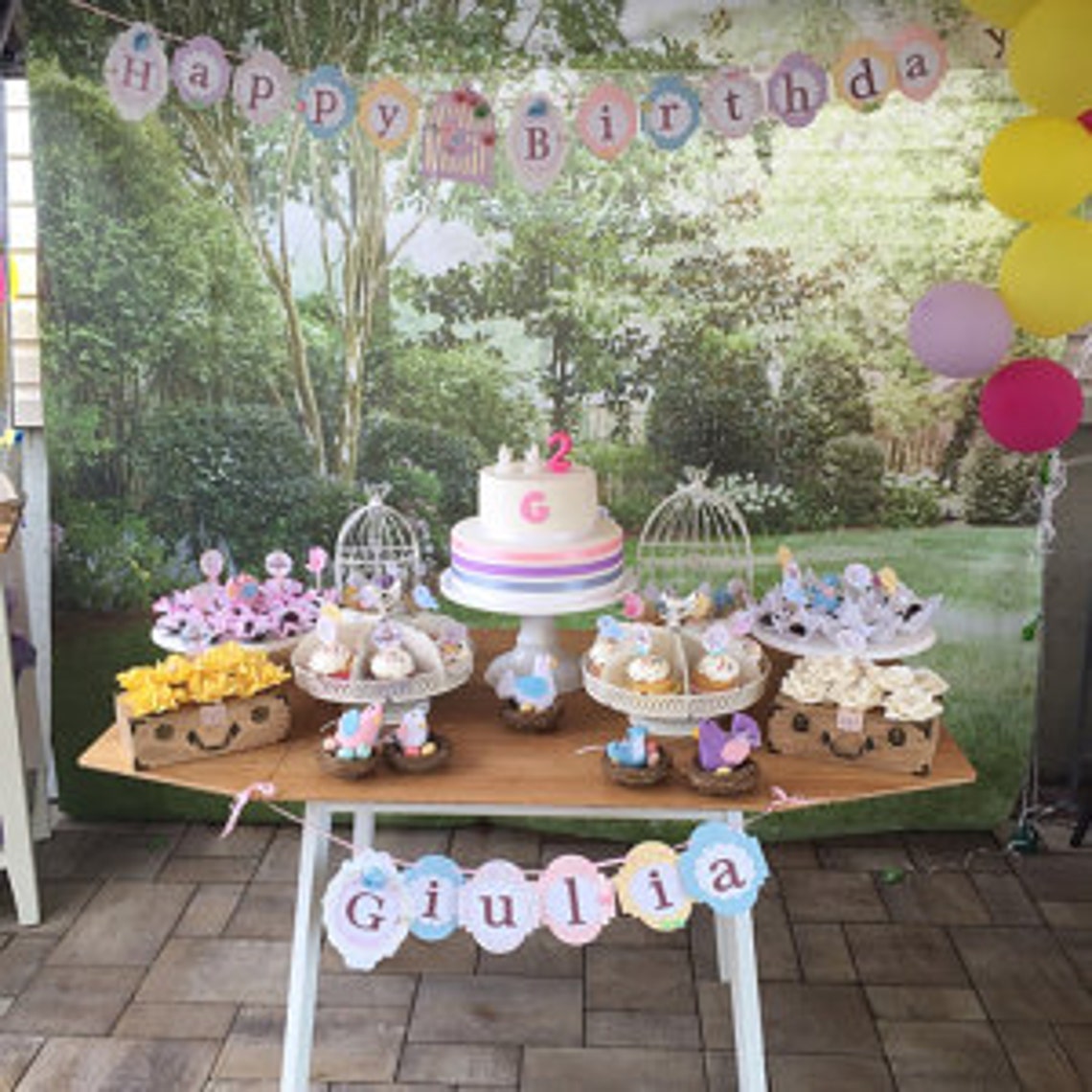 Bird Birthday Party Set Birdy Banner Birdcage Party Theme | Etsy