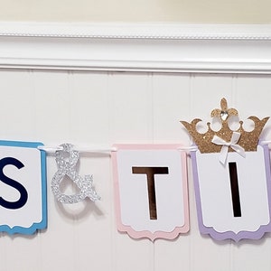 Trains and Tiaras Banner. Train & Tiara Party Theme. Boy and Girl ...