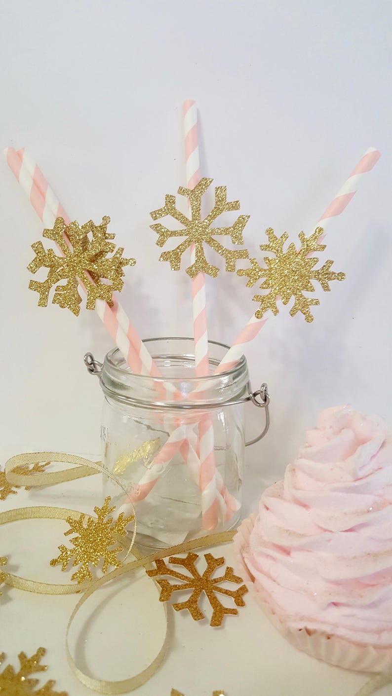 Winter Onederland Snowflake Straws Paper Straws Decorations - Etsy