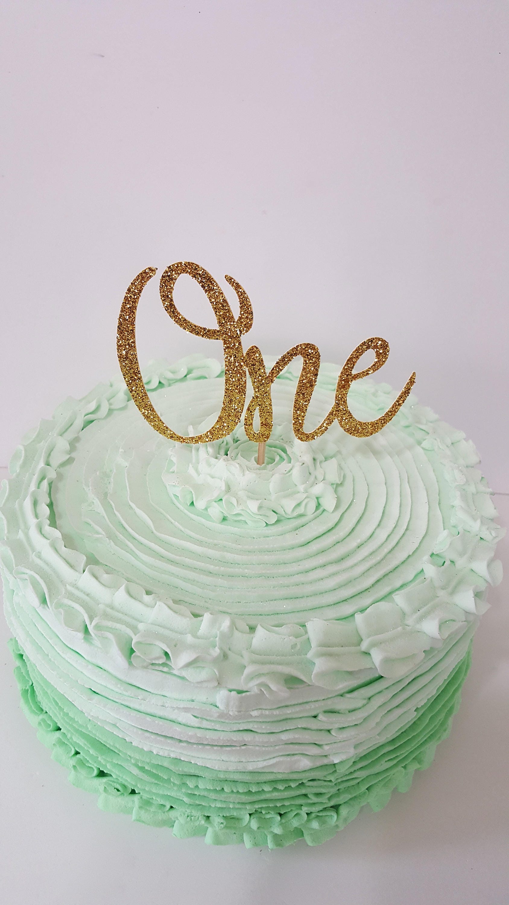 Gold Glitter ONE Cake Topper in script font Silver 1st first | Etsy