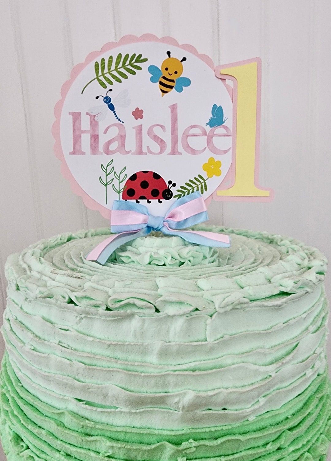 Love Bug Cake Toppers. Custom Name and Age. Love Bug Party Decorations ...