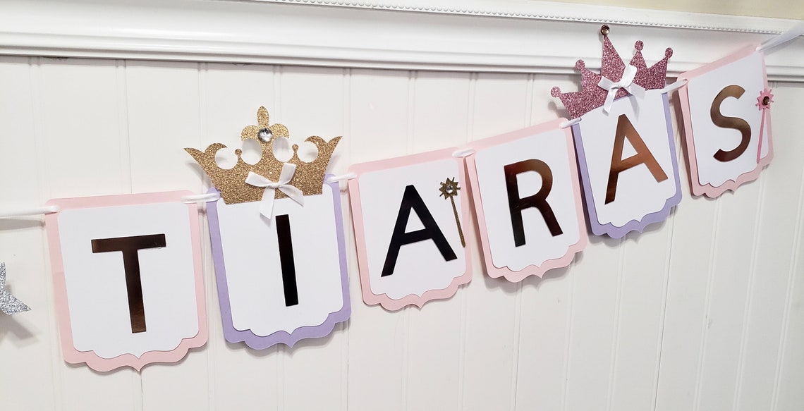 Trains and Tiaras Banner. Train & Tiara Party Theme. Boy and - Etsy