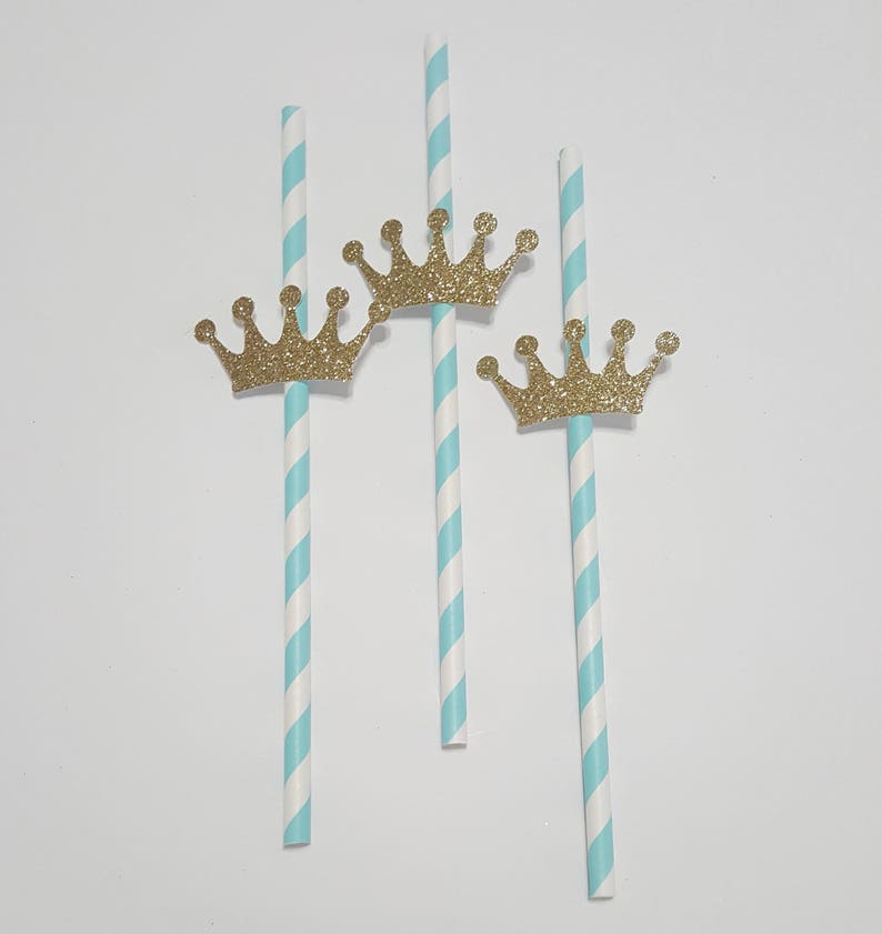Prince Crown Paper Straws Drinking Straws Tableware Gold - Etsy
