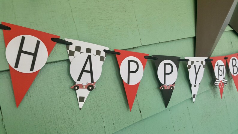 Race Car Birthday Banner. Racing Party Theme. Race Garland. - Etsy