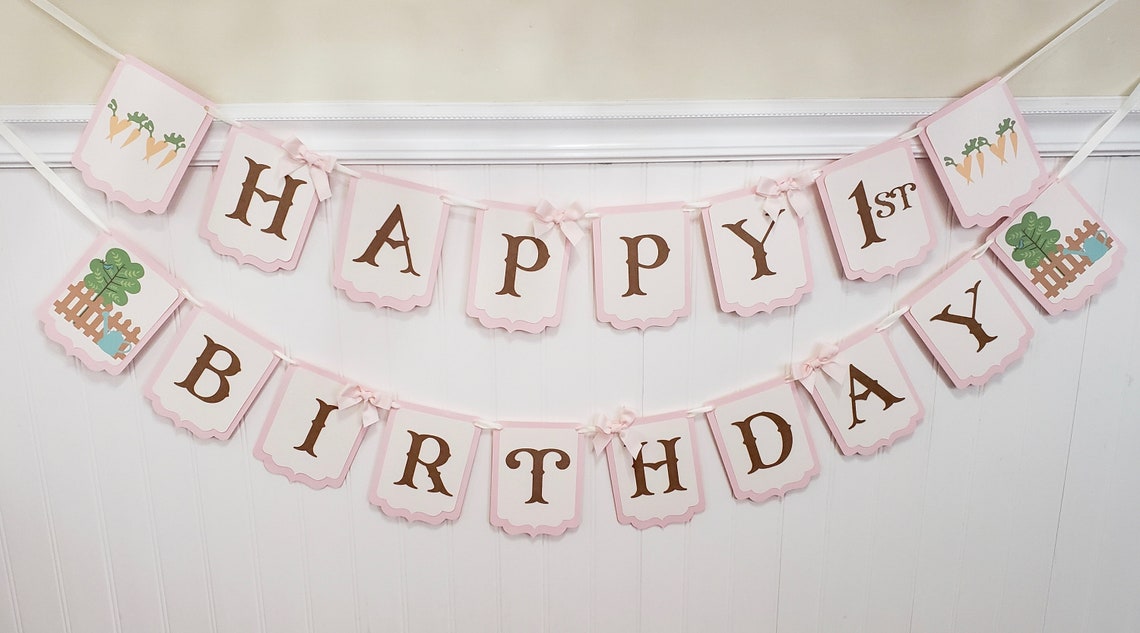 Rabbit Banner. Rabbit Birthday Banner. Bunny Garland. | Etsy