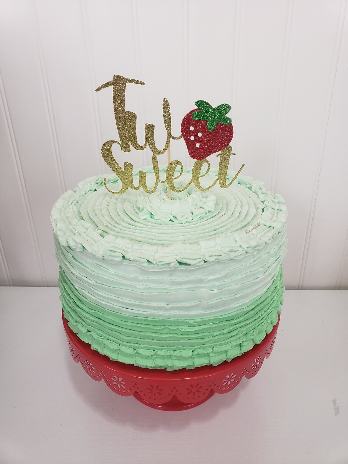 Two Sweet Cake Topper. Strawberry Cake Topper. Smash Cake - Etsy