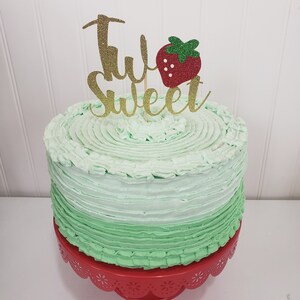 Two Sweet Cake Topper. Strawberry Cake Topper. Smash Cake Topper ...