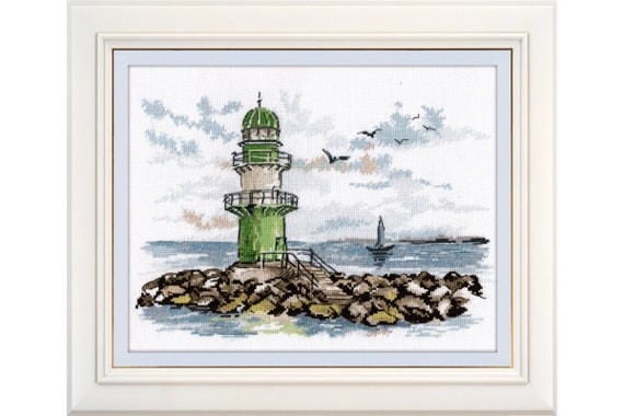 Sea Custodian Lighthouse Counted Cross Stitch Kit Oven - Etsy