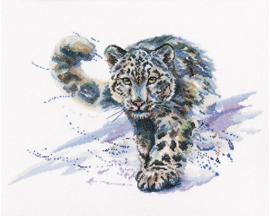Counted Cross Stitch Kit Snow Leopard M677 by RTO - Etsy