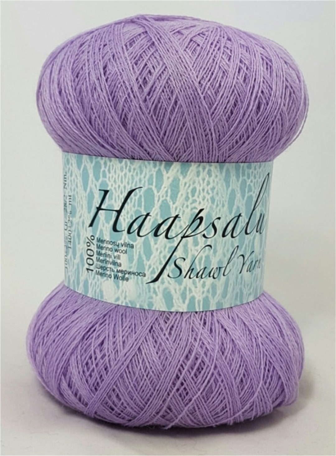 100% Wool Lilac Yarn Haapsalu Shawl Yarn, Merino Wool, Cobweb Merino ...