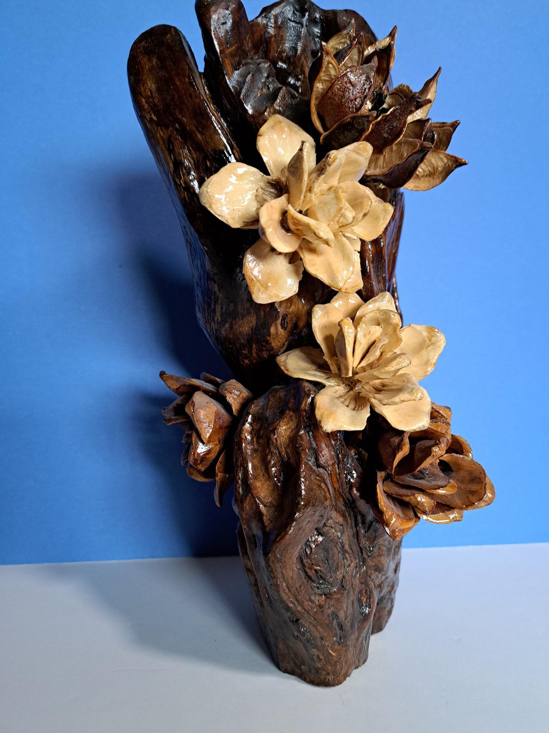Flowering Tree Wood Sculpture - Etsy