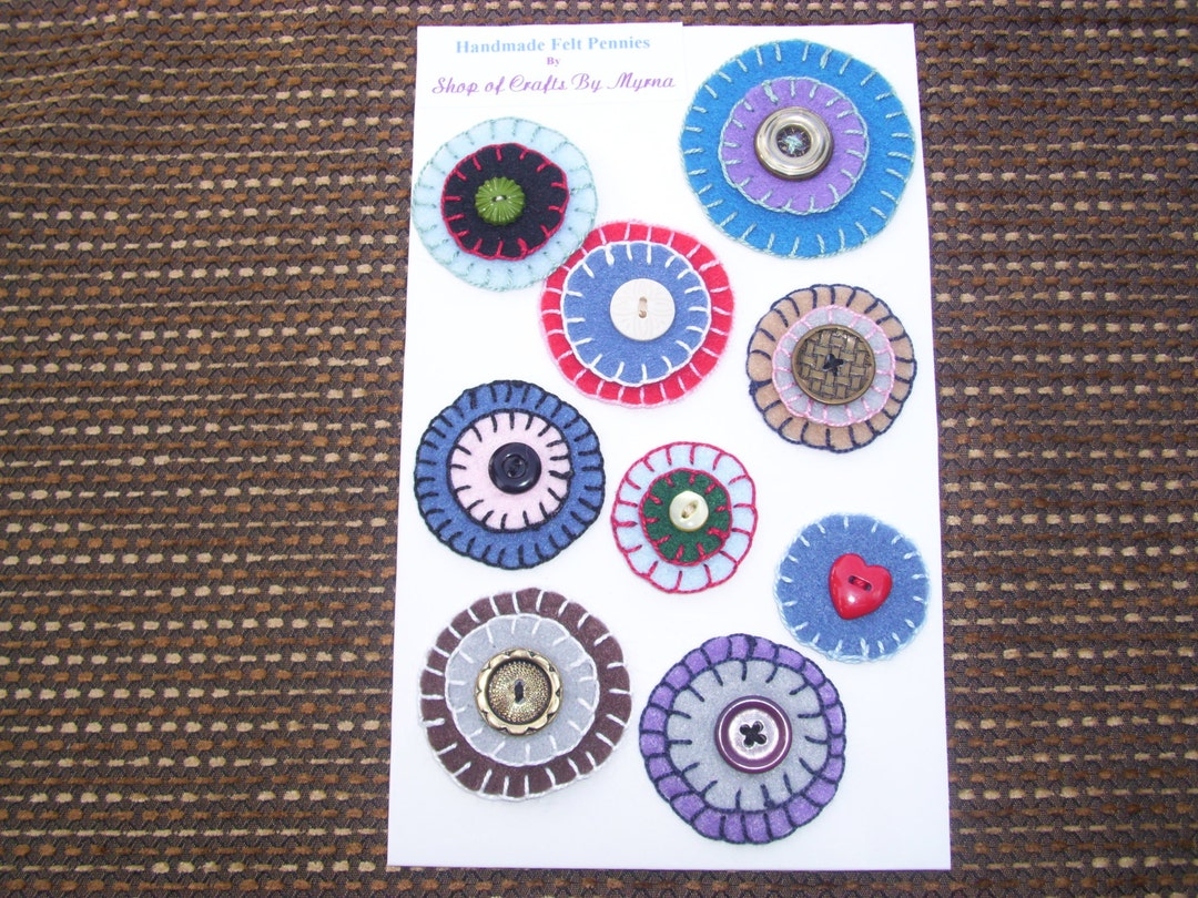Appliques Handmade Colorful FELT PENNIES Crafts Supplies Sewing Scrap ...