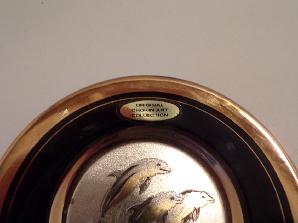 Original Chokin Art Collection Plate 24 KT Gold Rim | Etsy