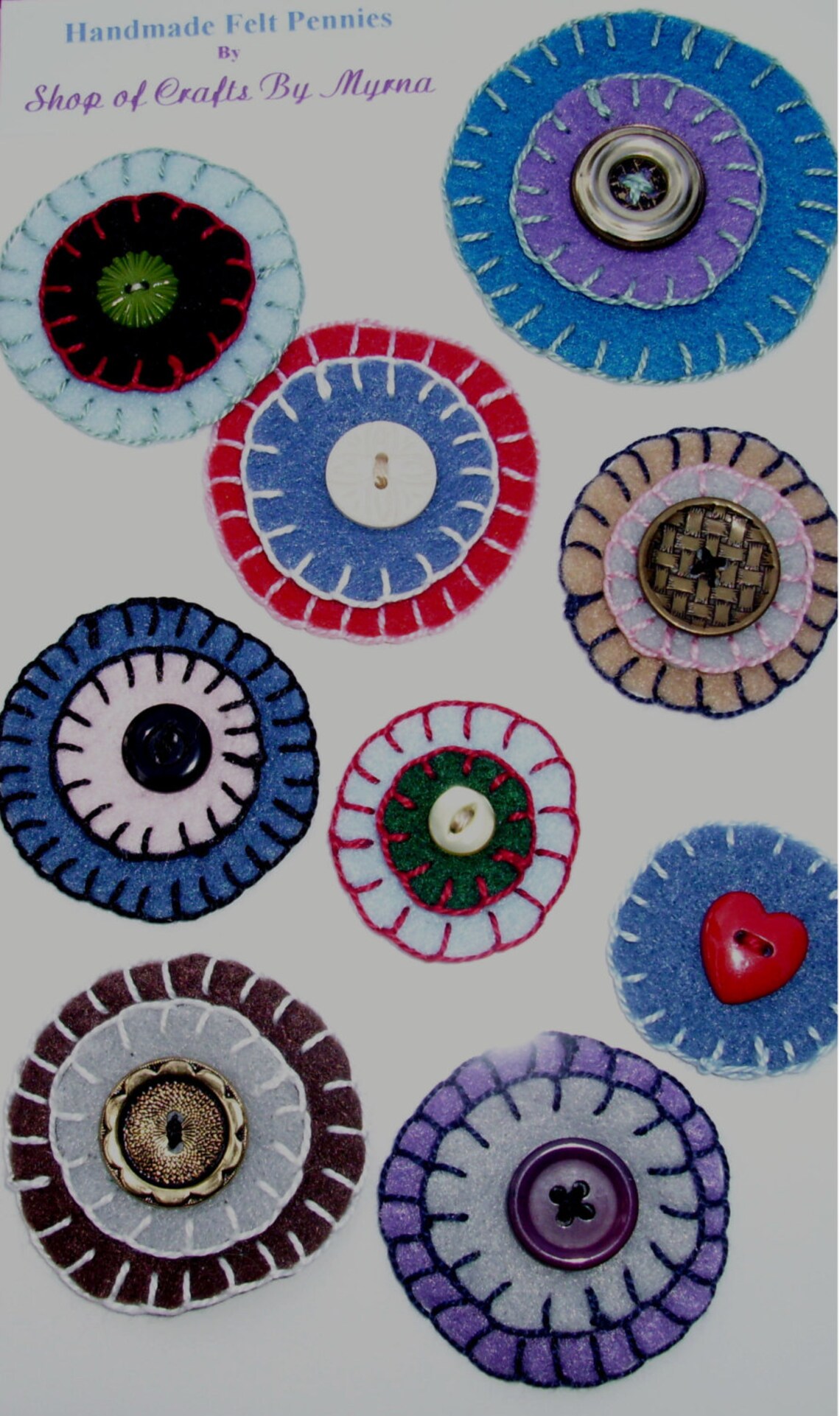 Appliques Handmade Colorful FELT PENNIES Crafts Supplies - Etsy