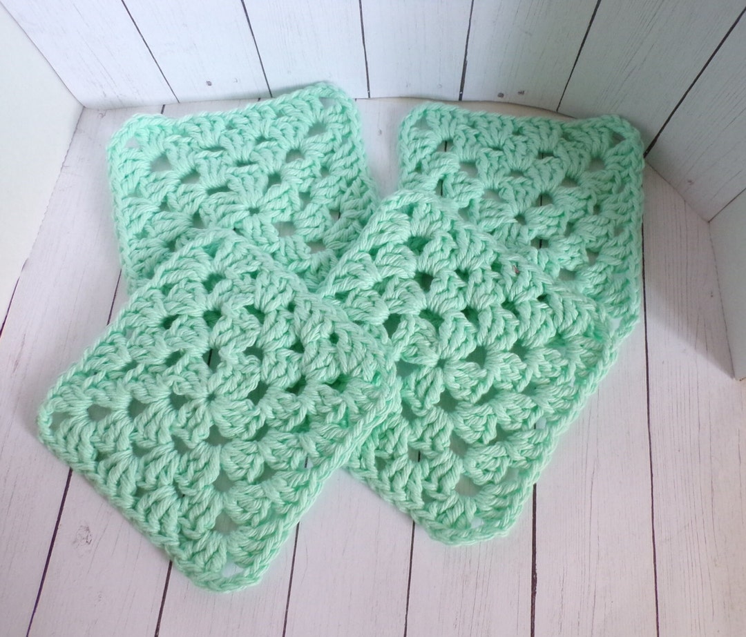Granny Square Coasters Handmade Crocheted Summer Party Supplies Country ...